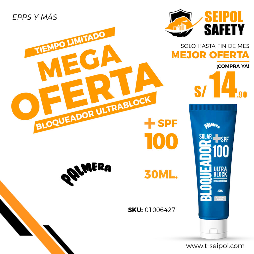 BLOQUEADOR SOLAR PALMERA 30 ML 100SPF ULTRA BLOCK NON SUN | SEIPOL SAFETY