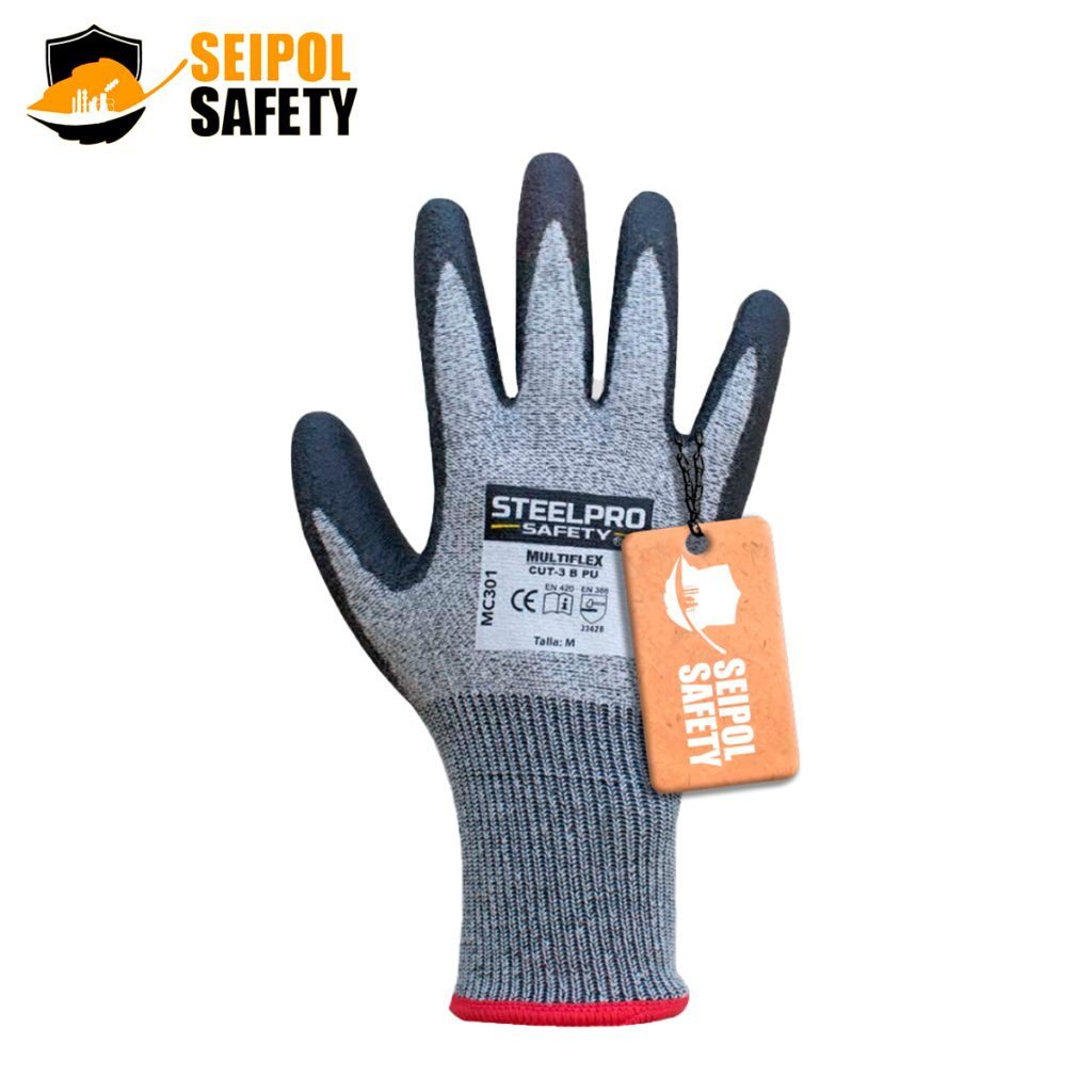 GUANTE STEELPRO MC301 CUT3 B PU T-9 | SEIPOL SAFETY
