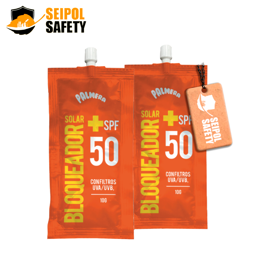 SACHET BLOQUEADOR SOLAR PALMERA SPF50 10 GR C/TAPA | SEIPOL SAFETY