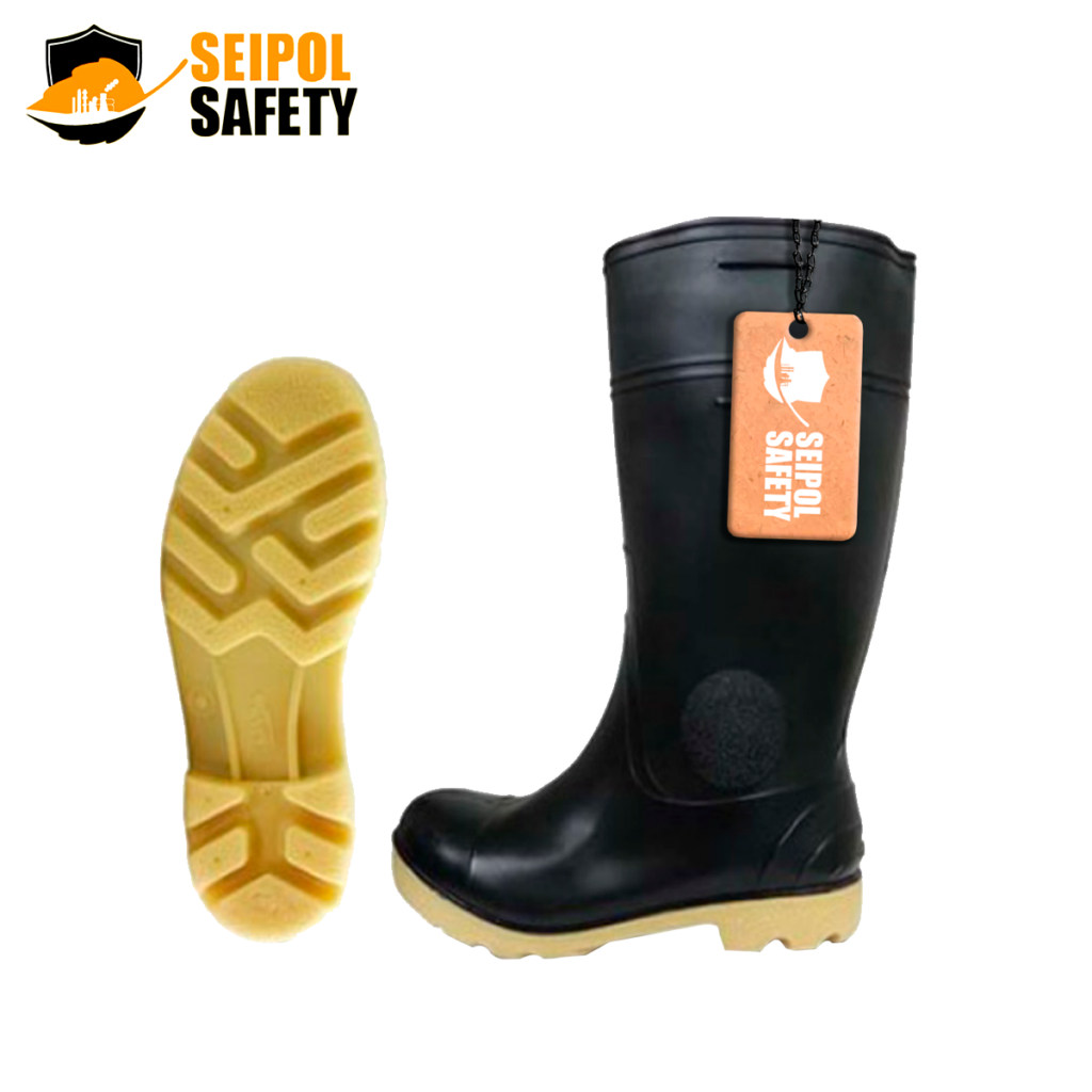 BOTA DE PVC SEGUSA NEGRO CON PUNTA DE ACERO | SEIPOL SAFETY