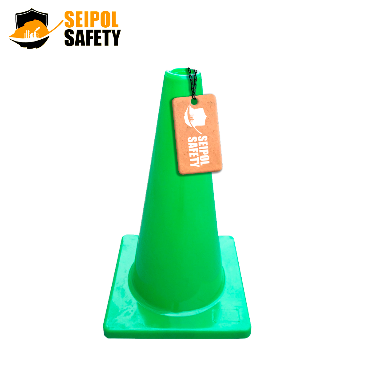 CONO DE PVC VERDE FOSFORESCENTE 28°(70CM) | SEIPOL SAFETY