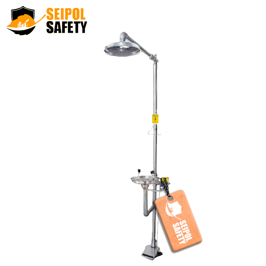 DUCHA LAVAOJOS ACERO INOXIDABLE CON PEDAL CEG 1002-AI | SEIPOL SAFETY